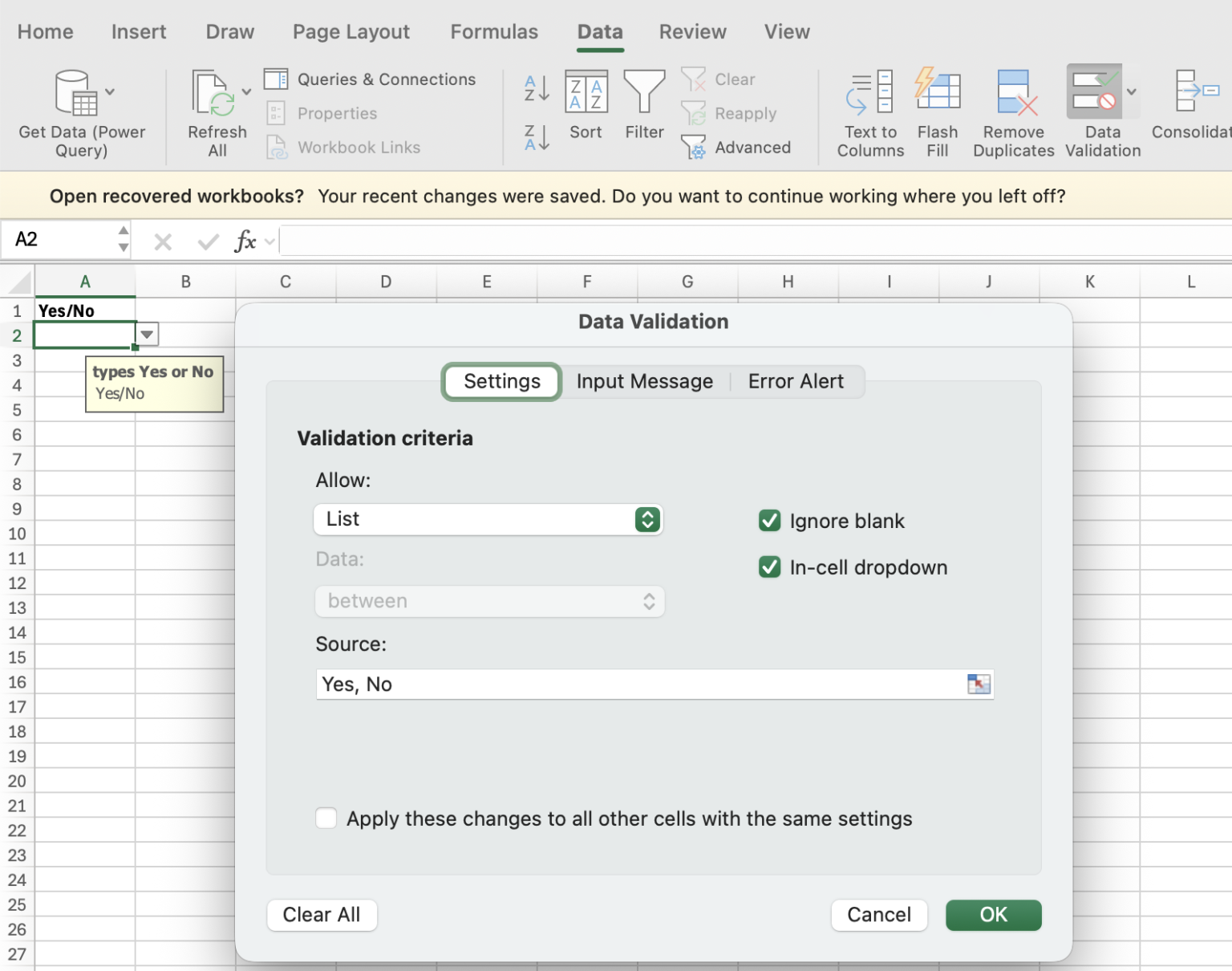 Data Validation in Excel - Excel Examples
